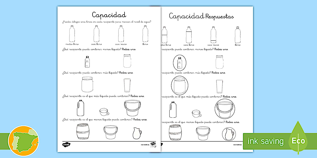 Ficha de actividad: La capacidad (teacher made) - Twinkl