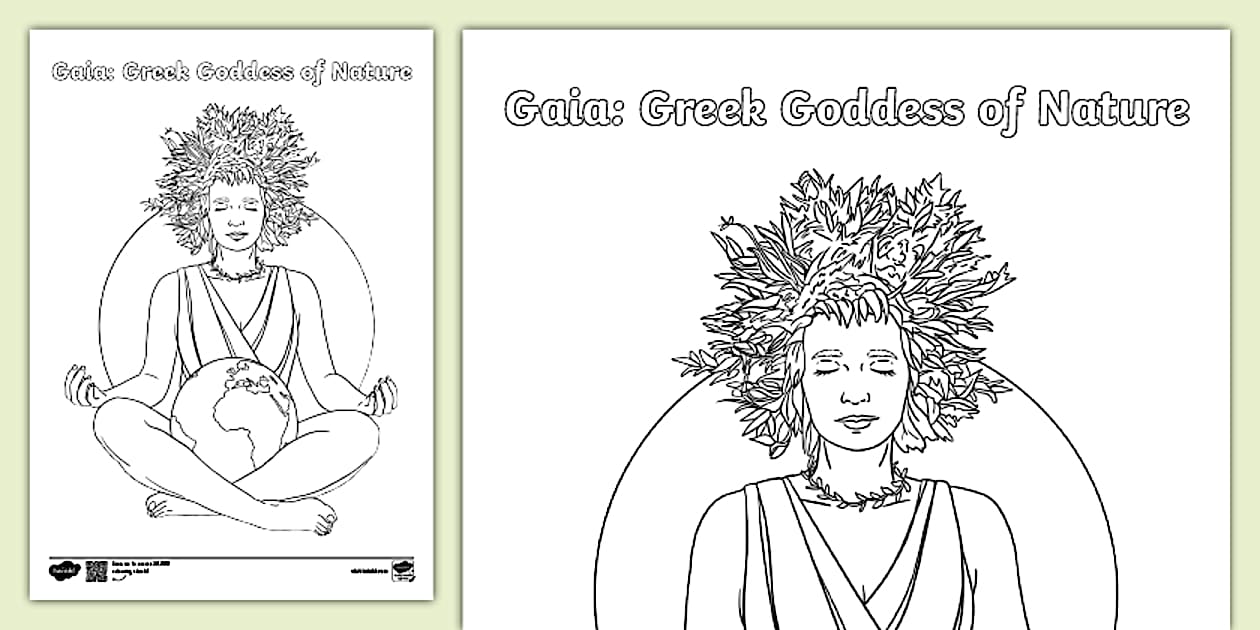 Gaia: Greek Goddess of Nature Colouring Sheet - Twinkl - KS2