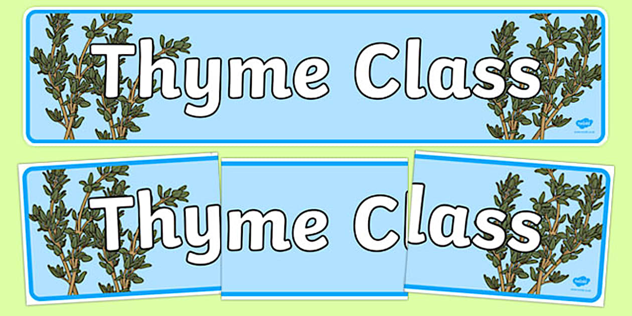 Thyme Class Display Banner (Hecho por educadores) - Twinkl