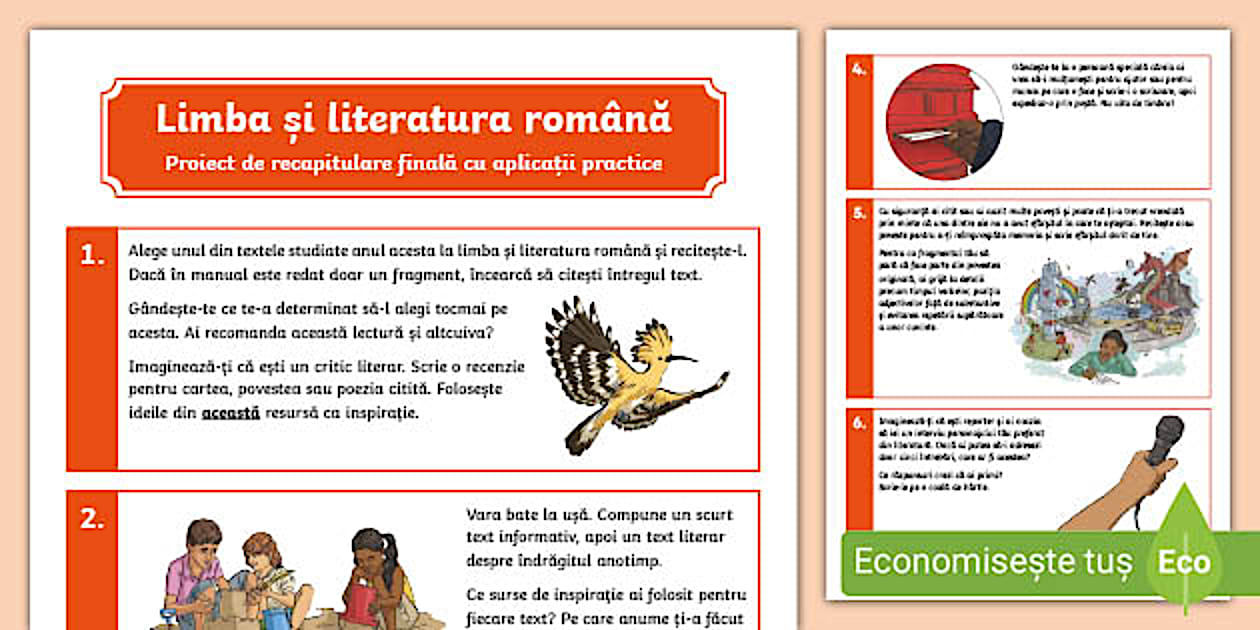 Recapitulare finală - Limba română - Clasa a IV-a | Twinkl