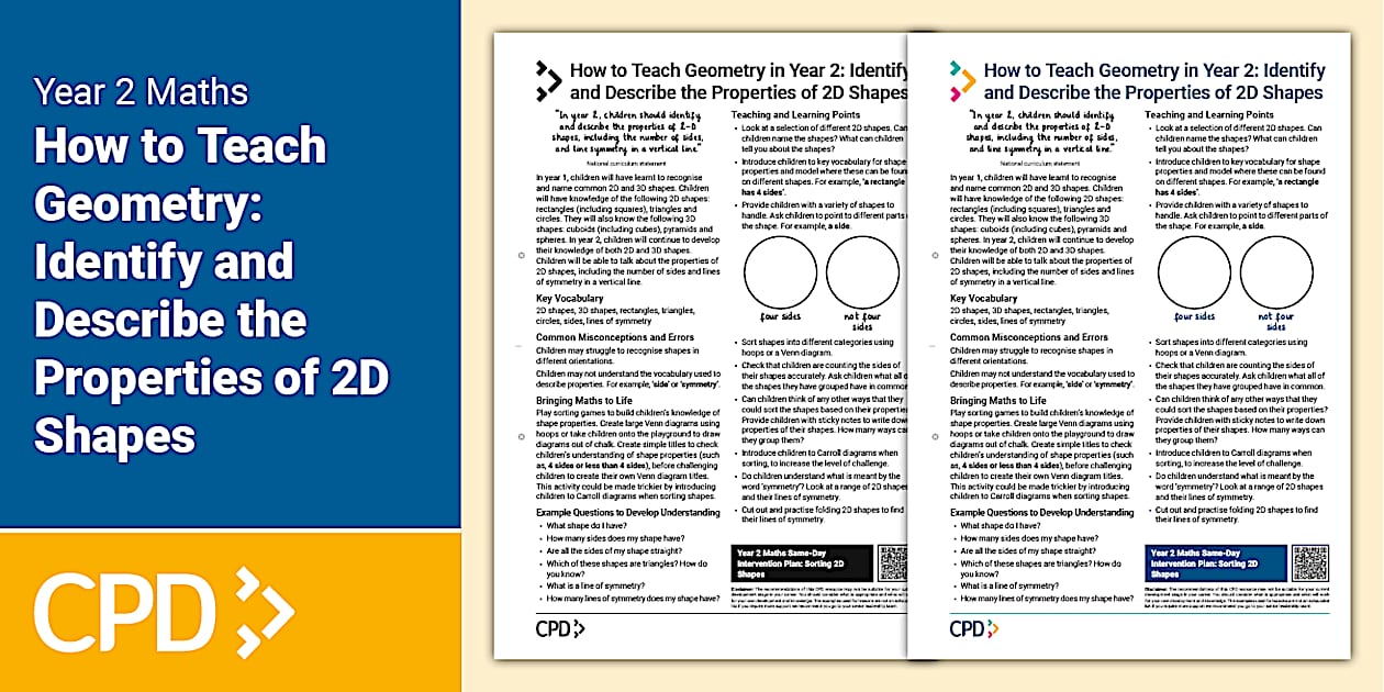 How to Teach Geometry in Year 2: Identify and Describe the Properties of 2D