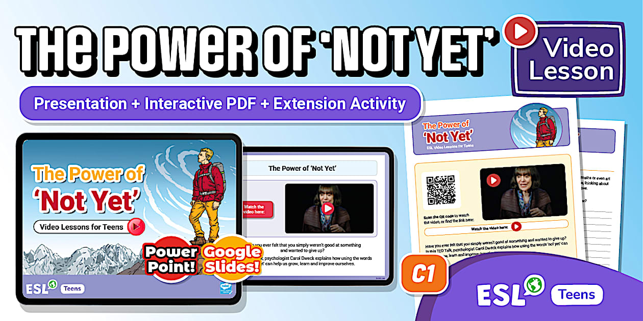 The Power of 'Not Yet' - ESL Video Lesson for advanced teens