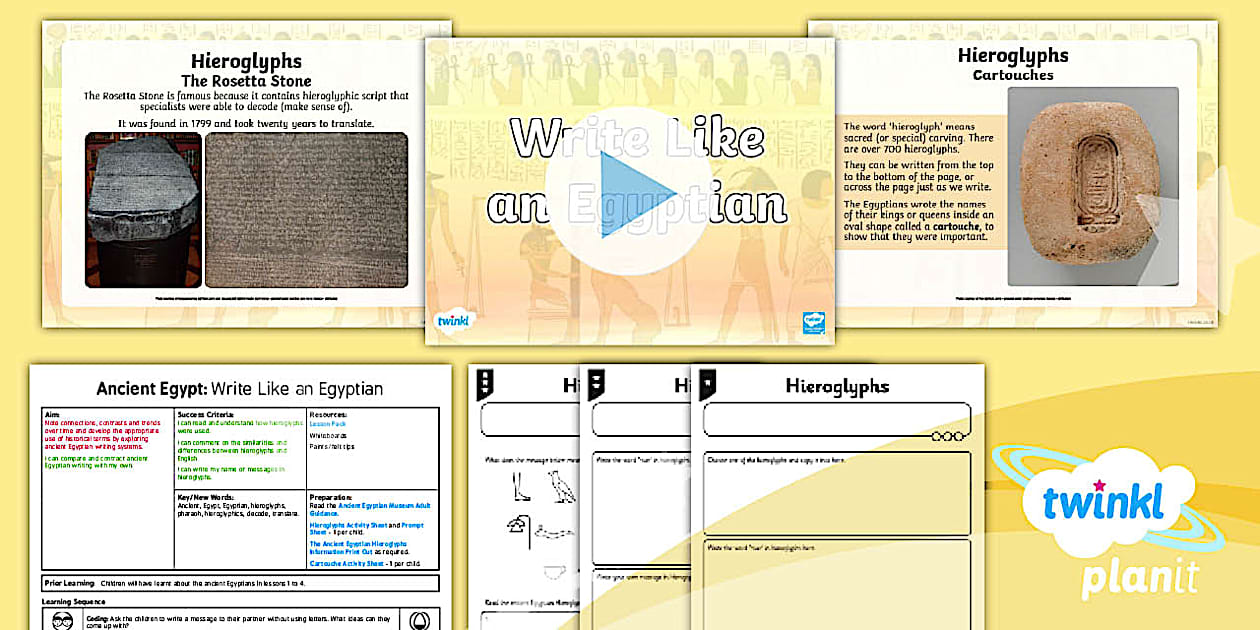 Write Like an Egyptian - Ancient Egypt Lesson Pack 5 - LKS2