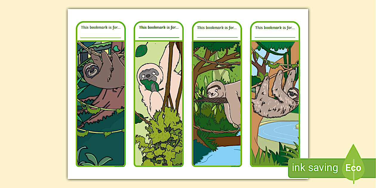 Sloth Themed Bookmarks (teacher made) - Twinkl