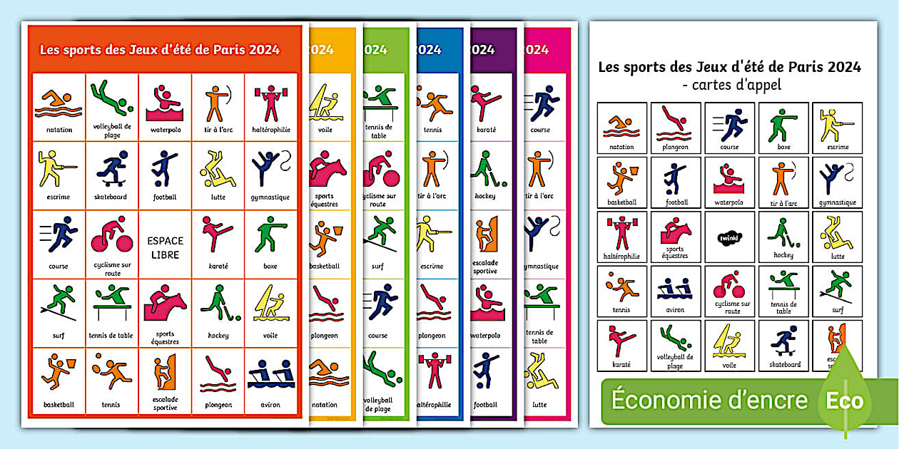 French: Summer Games Bingo