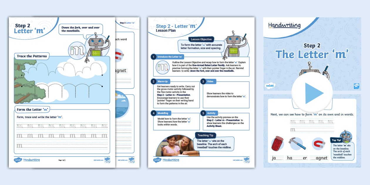 Step 2 Letter 'm' Joined Handwriting Practice - Twinkl