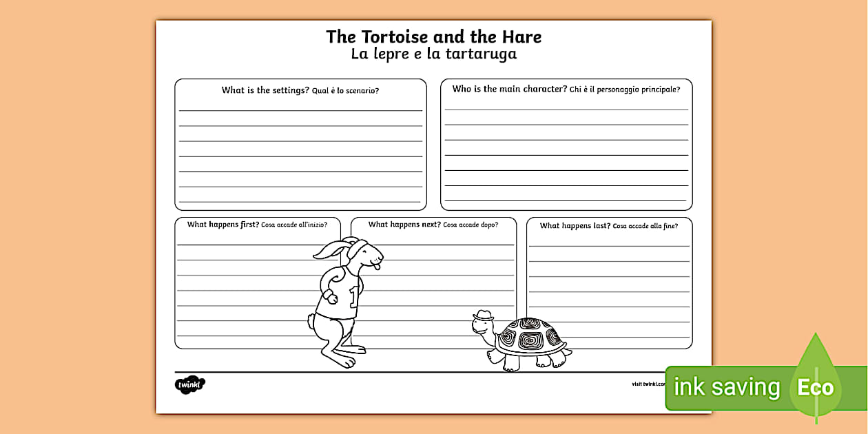 The Tortoise and The Hare Book Review Writing Frames - Italian ...