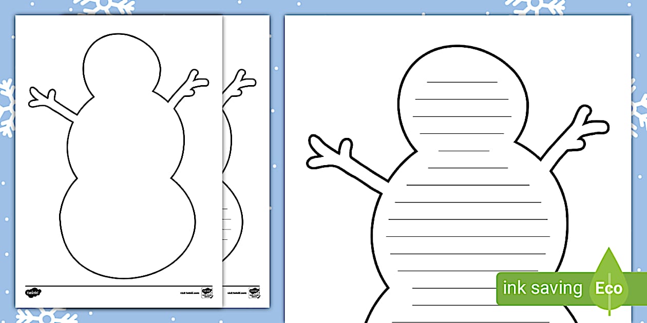 Snowman Template | Writing Template (teacher made) - Twinkl