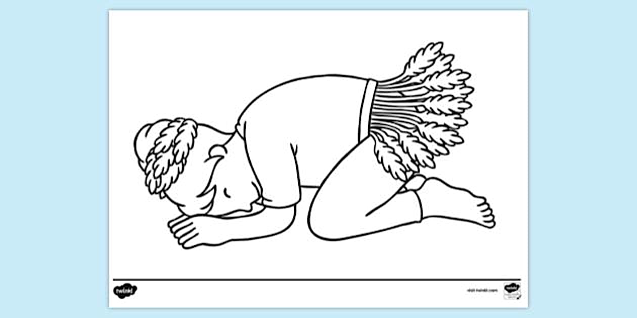 Grain Of Corn Pose Colouring Sheet (teacher made) - Twinkl