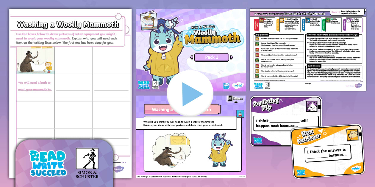 FREE! - How to Wash a Woolly Mammoth Whole-Class Reading Pack 1