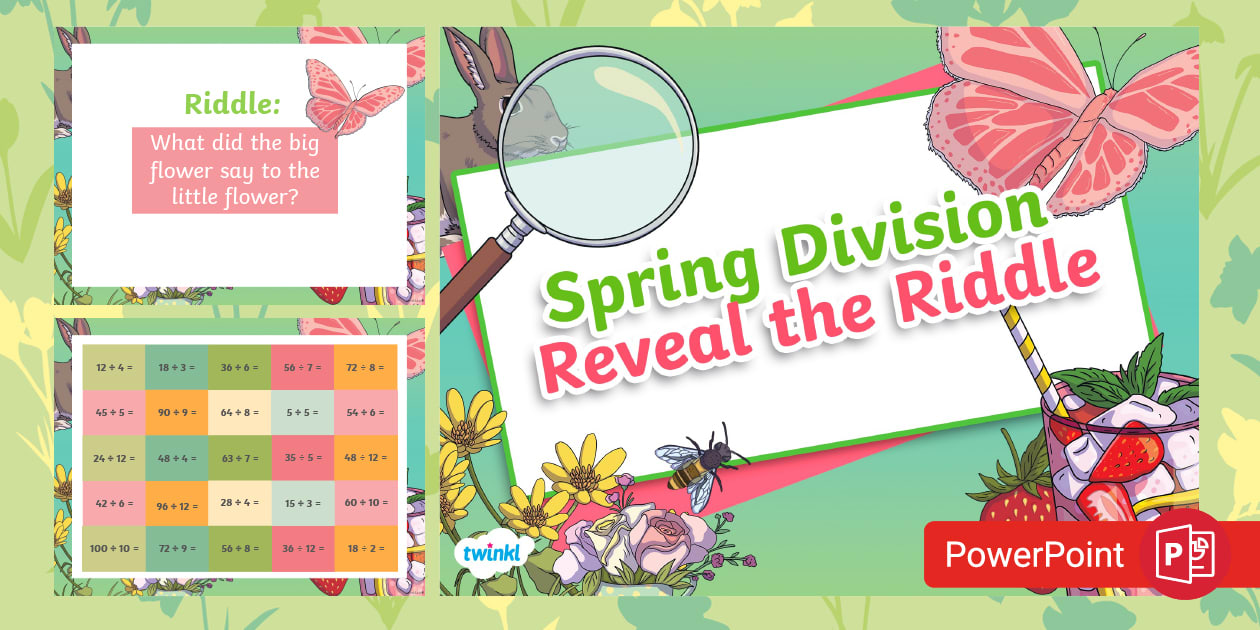 Third Grade Spring Division Reveal the Riddle Assessment