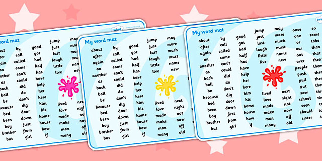 Splat Themed KS1 Word Mat (teacher made) - Twinkl