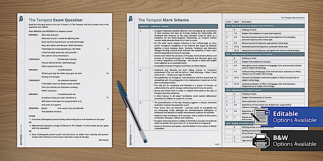 The Tempest Assessment Pack (Teacher-Made) - Twinkl
