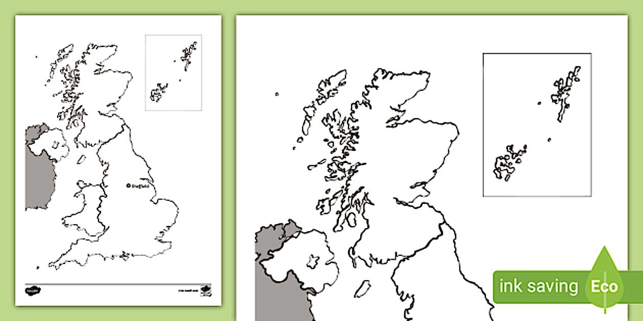 United Kingdom Map with Sheffield Colouring Sheet - Twinkl