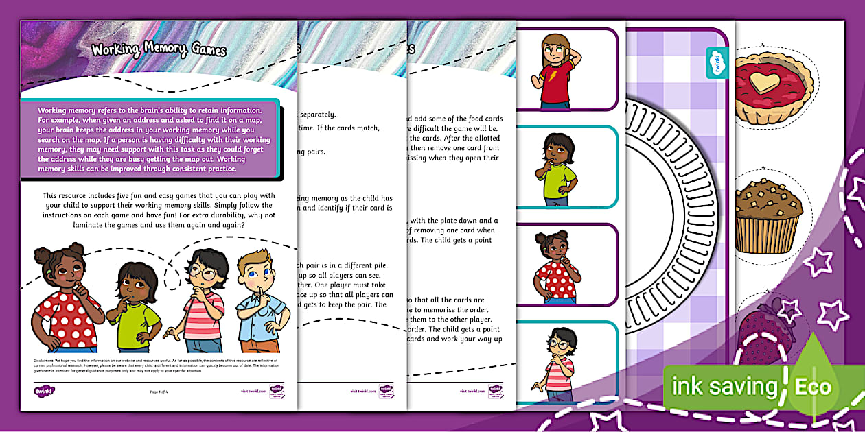 Working Memory Games (teacher made) - Twinkl
