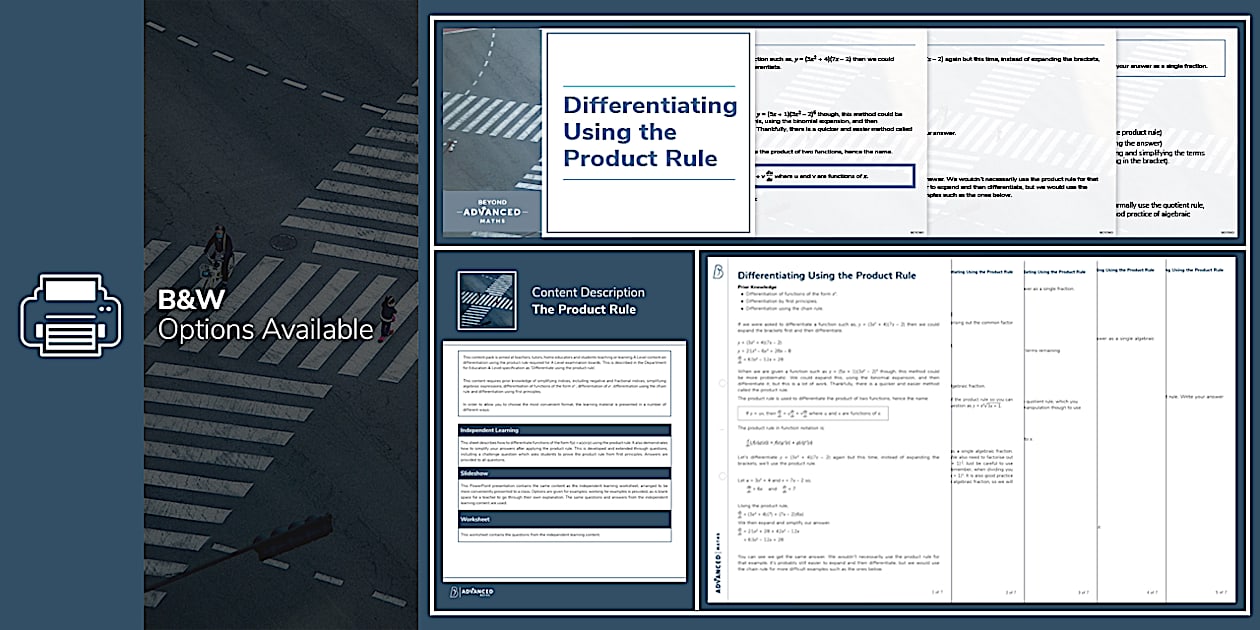 👉 Product Rule | A Level Maths Resources | Beyond: Advanced