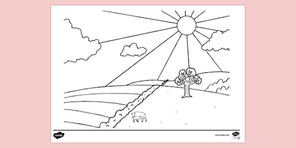 Sun Shining Colouring Sheet | Colouring Sheets - Twinkl