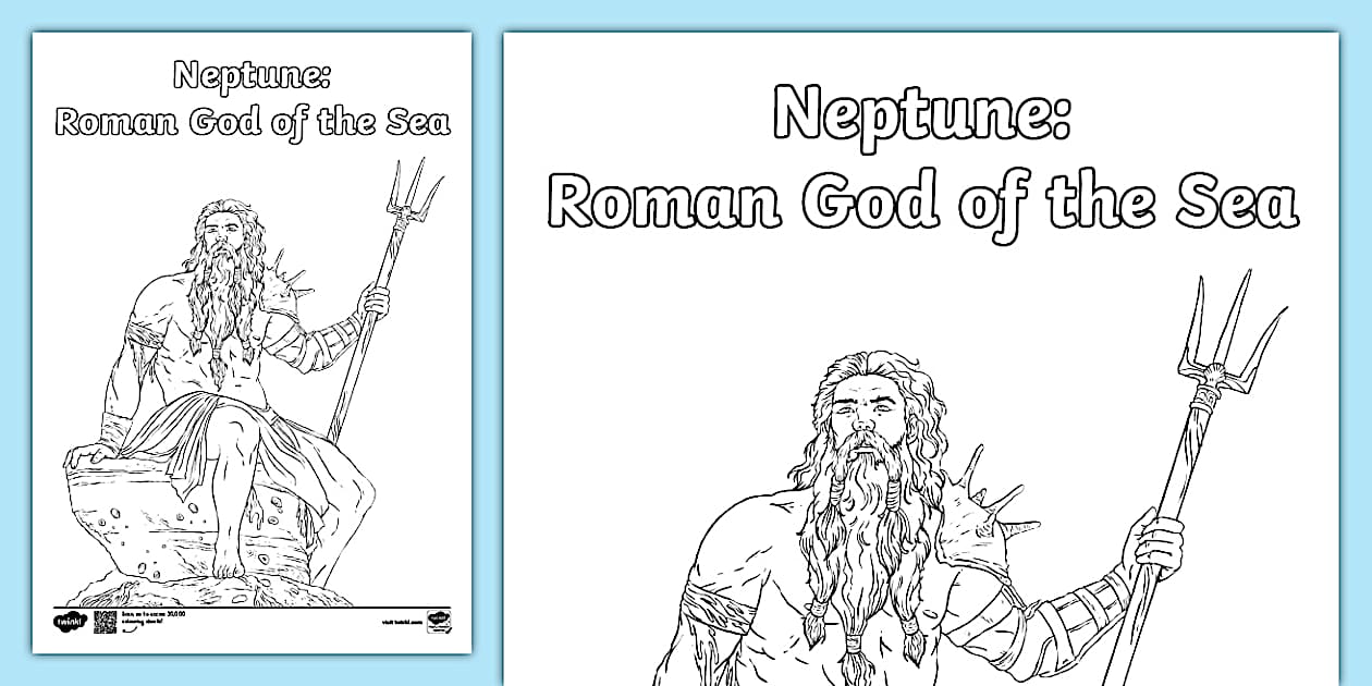 Neptune: Roman God of the Sea Colouring Sheet (Teacher-Made)