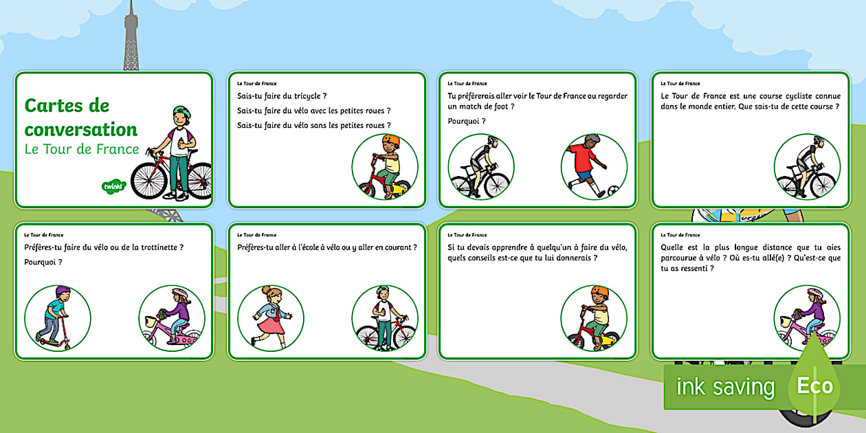 Cartes de conversation : Le Tour de France (teacher made)