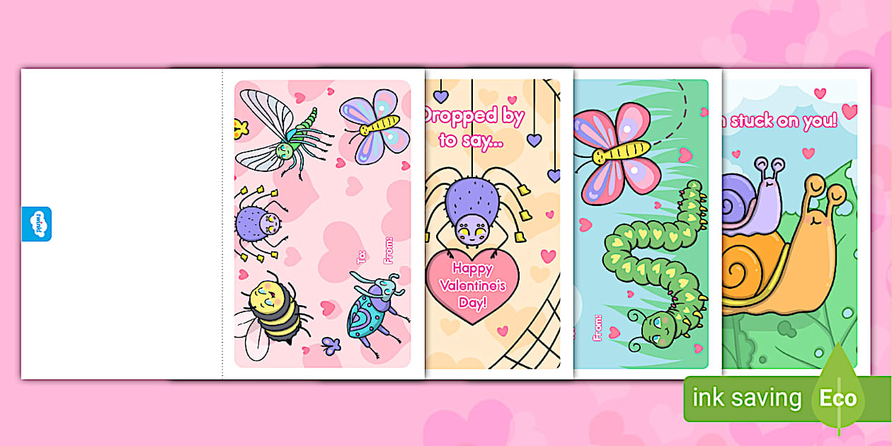 Primary Love Bug Valentine Cards - Grades K-3 (teacher made)