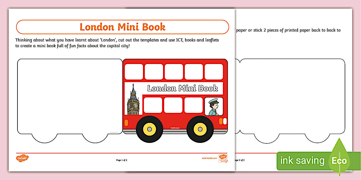 Editable London Mini Book Template (teacher made) - Twinkl