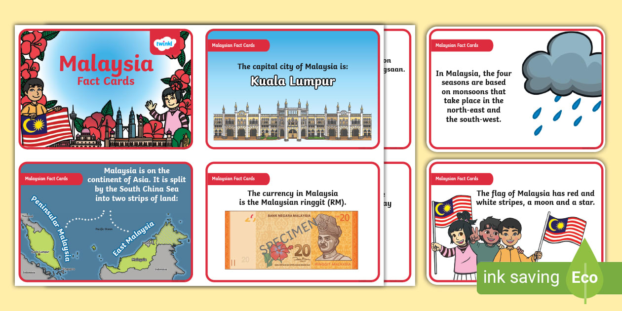 KS1 Malaysia Fact Cards - Twinkl - Geography - Asia