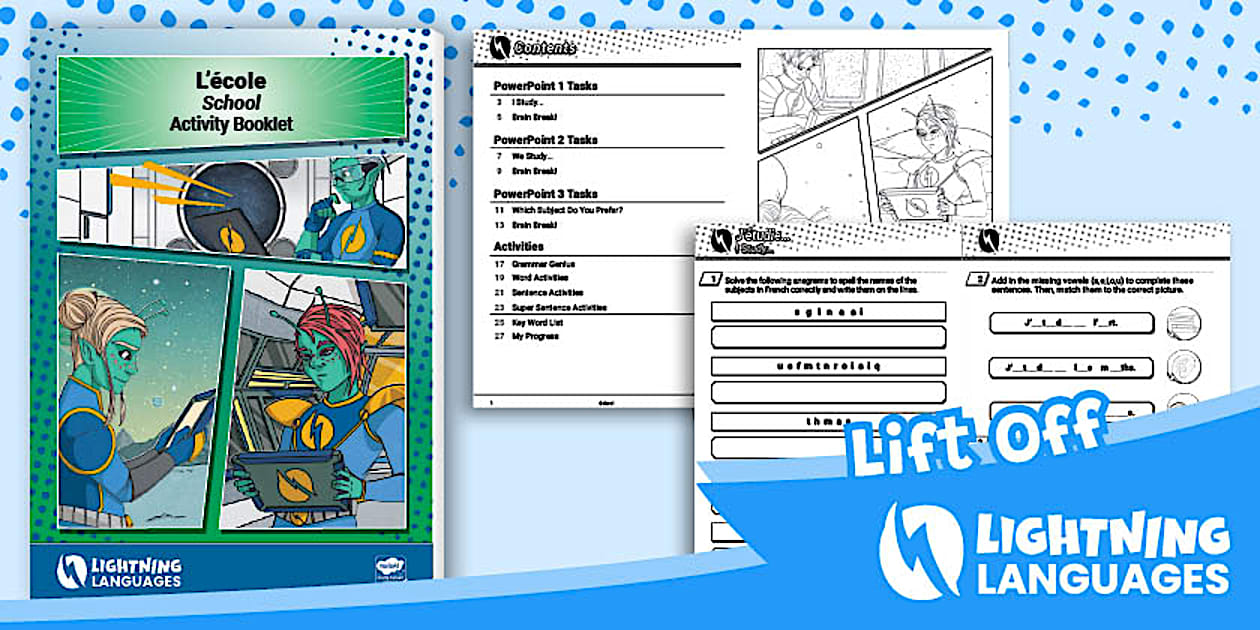 👉 Lightning Languages French Lift Off School Activity Booklet