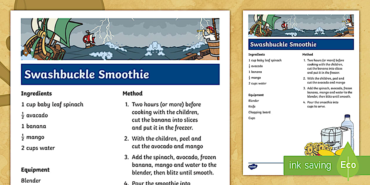 Swashbuckle Smoothie Pirate Recipe (professor feito)