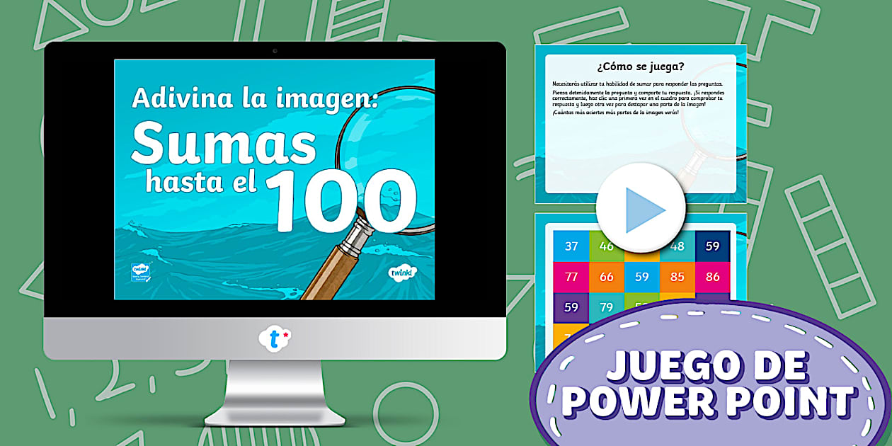 Adivina la imagen: Sumas hasta 100 (Hecho por educadores)