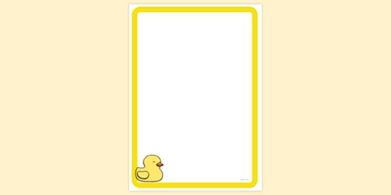Yellow Rubber Duck Page Border | Page Borders | Twinkl