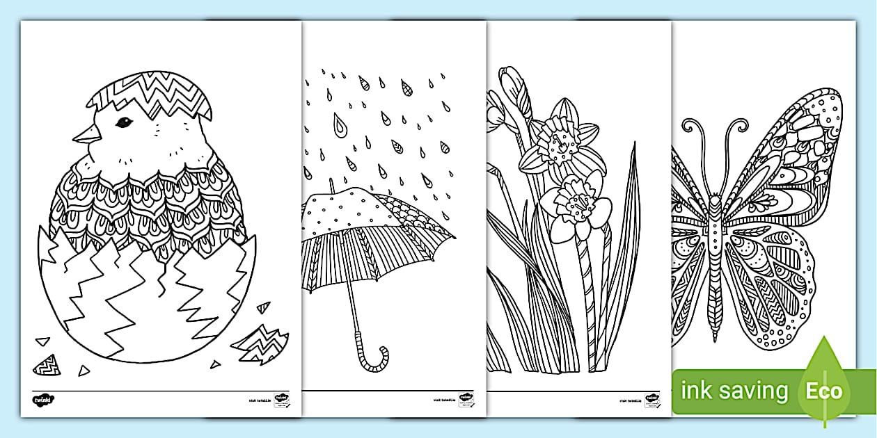 Spring Colouring Sheets | Mindfulness | Twinkl Resources