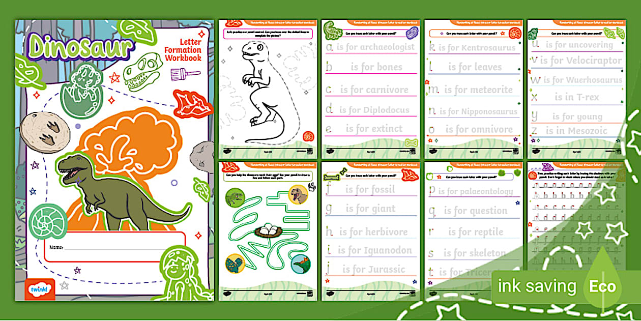 Handwriting at Home: Dinosaur Letter Formation Workbook