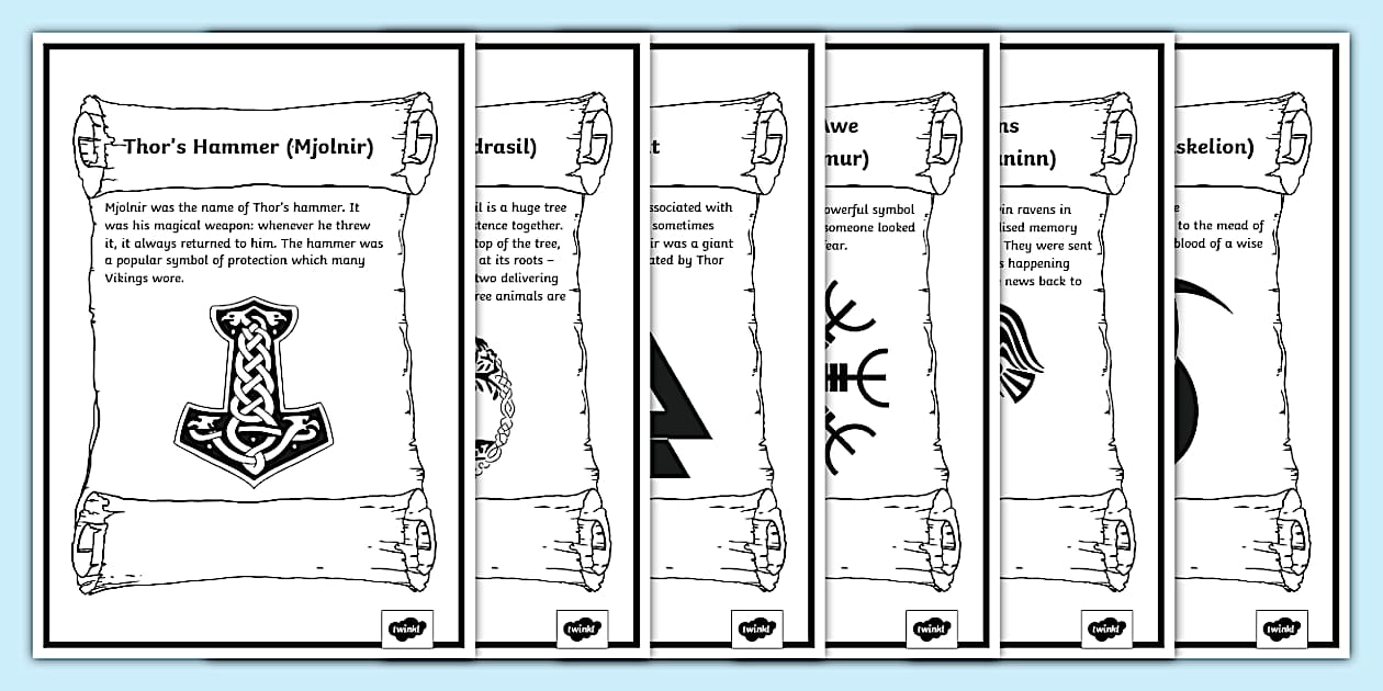 Viking Symbols Display Poster Pack (Teacher-Made) - Twinkl