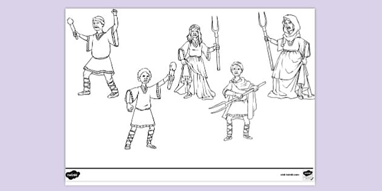 Angry Mob 5 Colouring Sheet