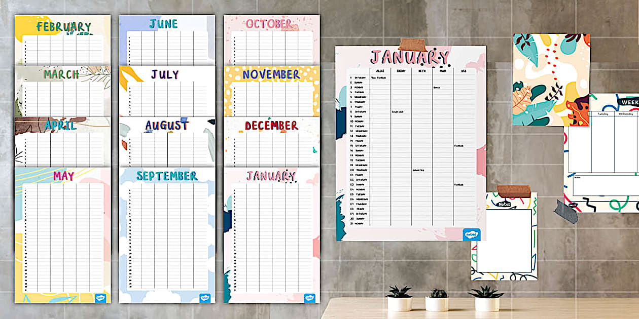 Family Schedules - Planning Calendar (teacher made) - Twinkl