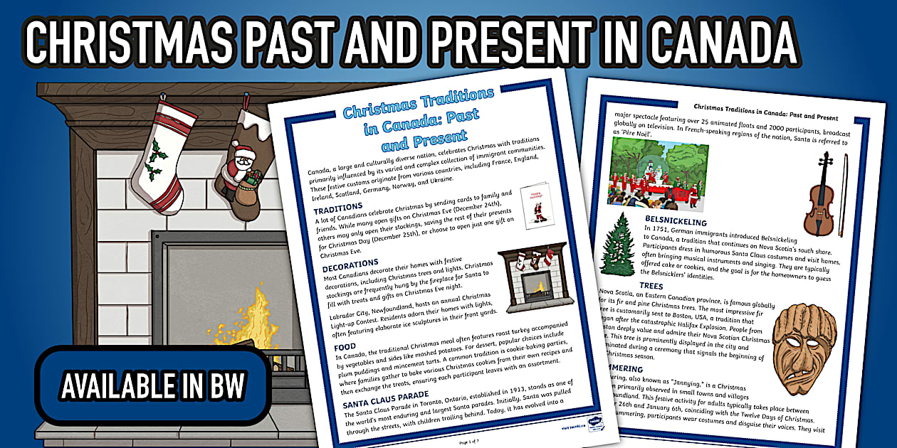 Christmas Past & Present in Canada Reading Comprehension