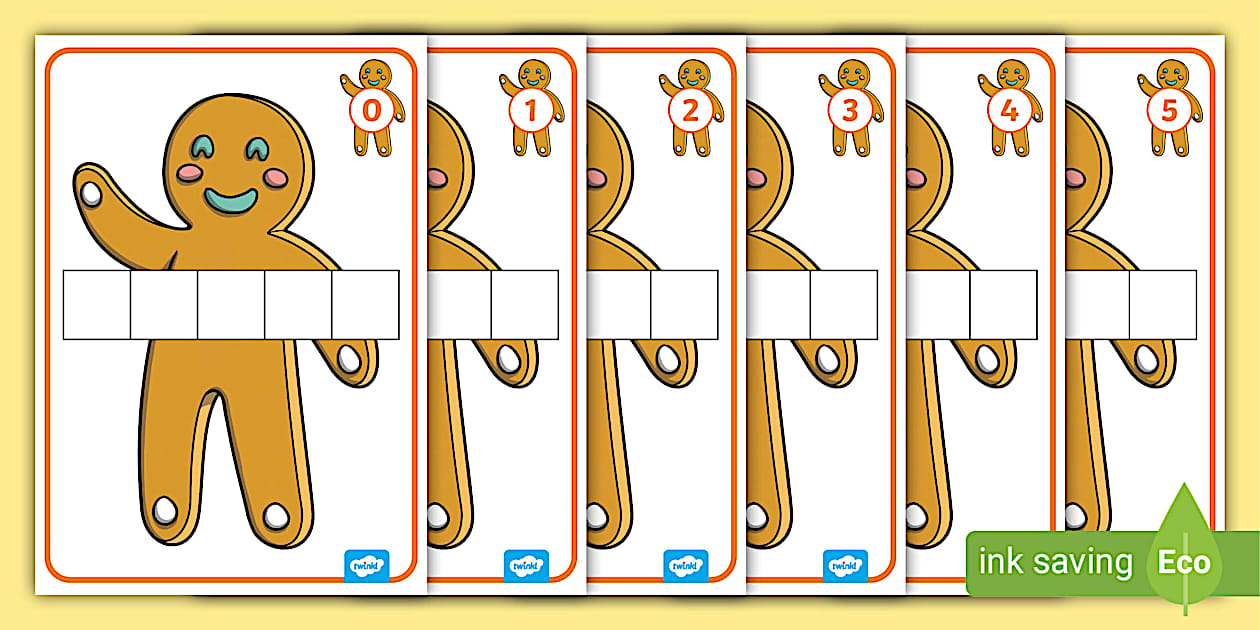 The Gingerbread Man 0-5 Number Recognition Activity - Twinkl