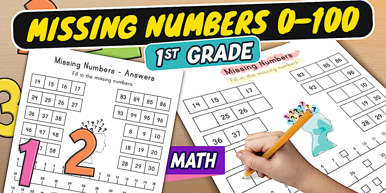 Missing Numbers 0-100 Worksheet - Math Resource - Twinkl