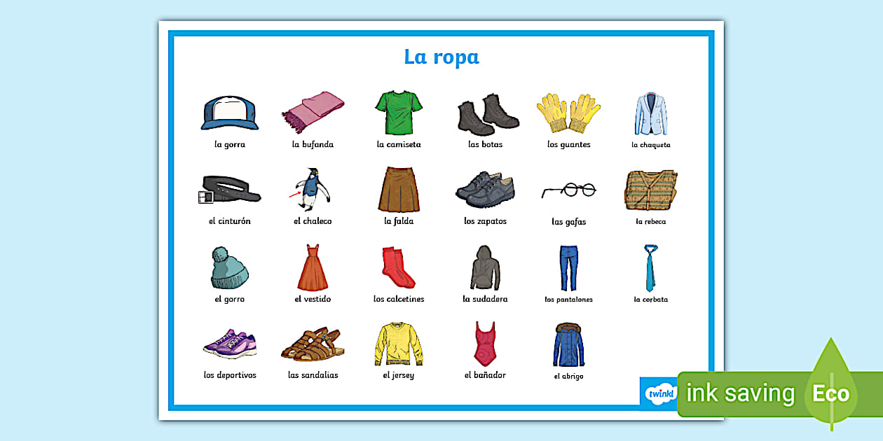 👉 Spanish: Clothes Word Mat - Twinkl - Languages - KS2