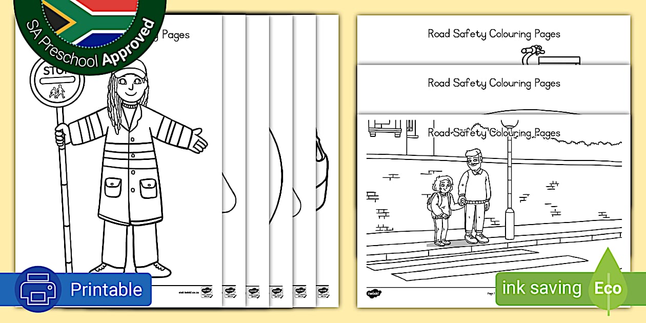 Road Safety Colouring Pages - Twinkl South Africa - Twinkl
