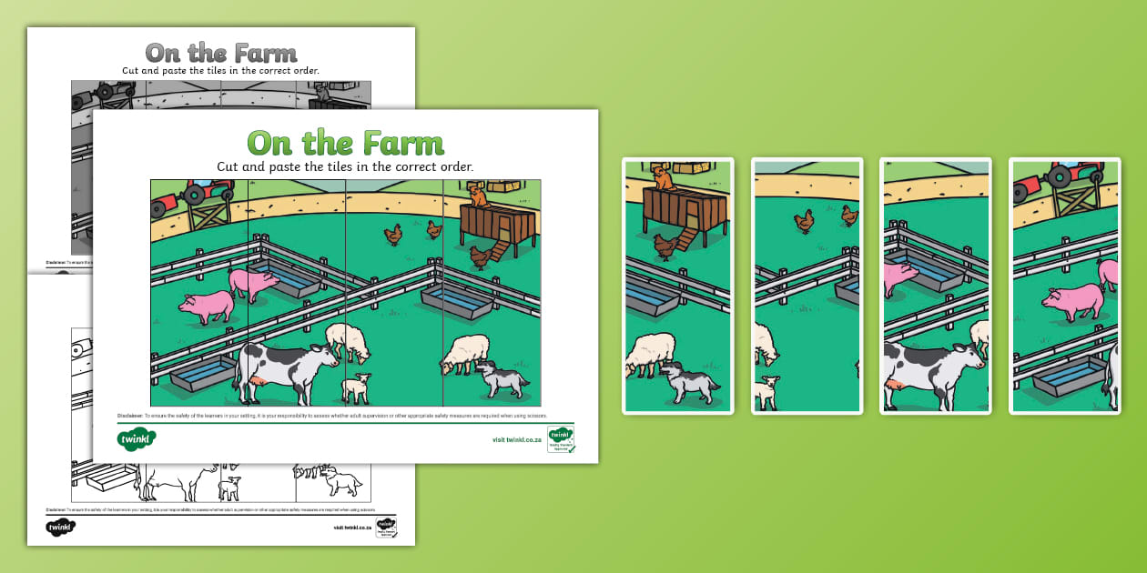 Grade 2 Creative Arts On the Farm Puzzle Strips (CAPS Aligned)