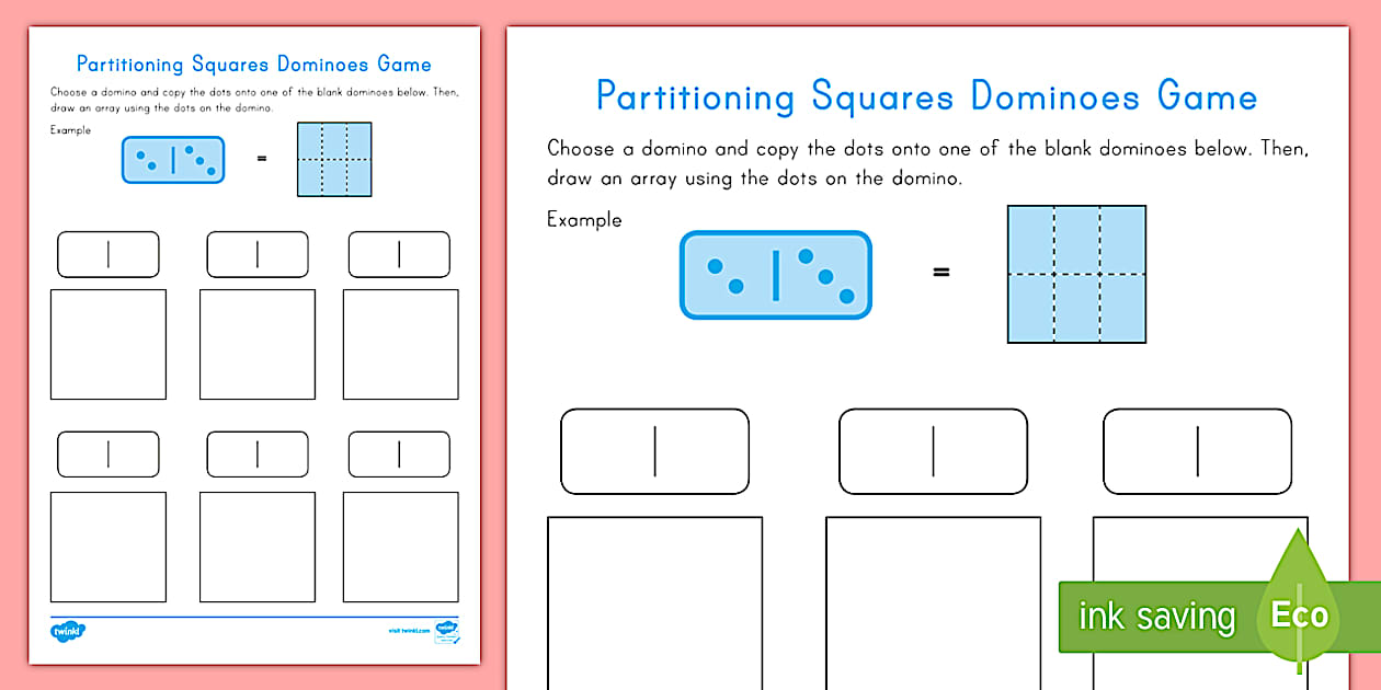 Partitioning Squares Dominoes Game (Teacher-Made) - Twinkl