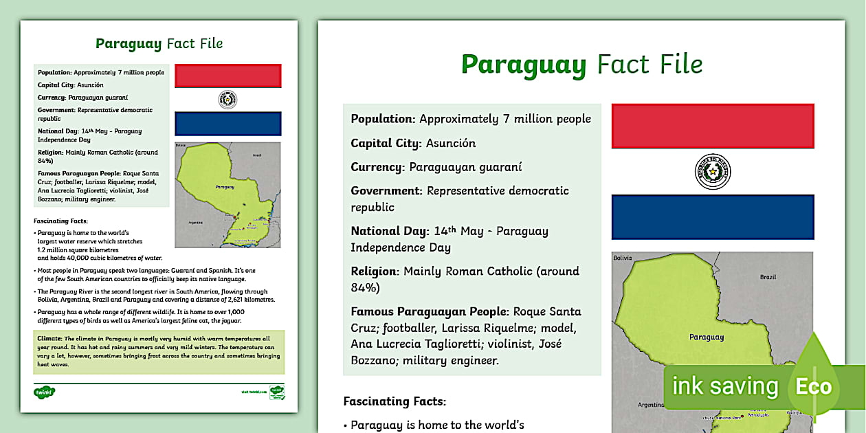 Paraguay Fact File (Teacher-Made) - Twinkl