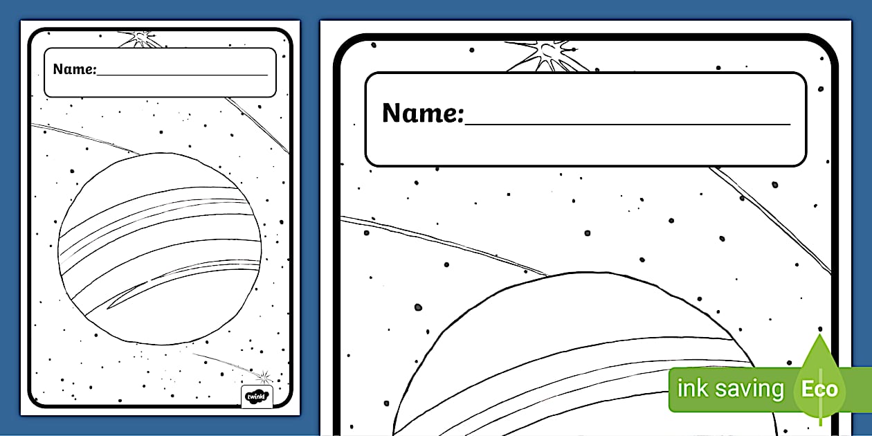 Neptune Colouring Book Cover (teacher made) - Twinkl