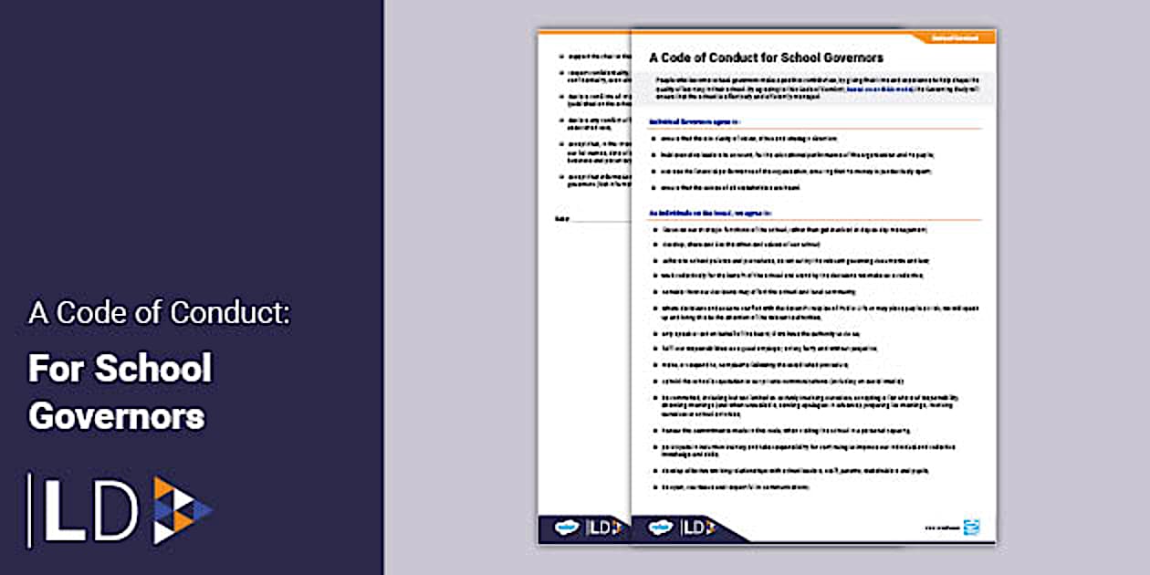 Editable A Code of Conduct for School Governors - Twinkl