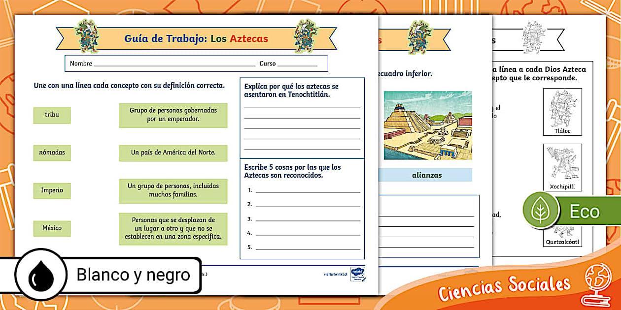 Guía de Trabajo: Los Aztecas (teacher made) - Twinkl