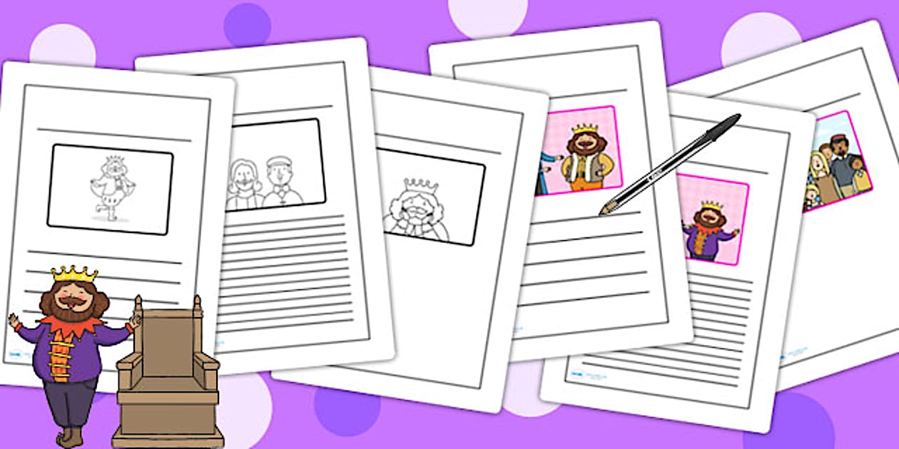 Black and White The Emperor's New Clothes Story Writing Frames