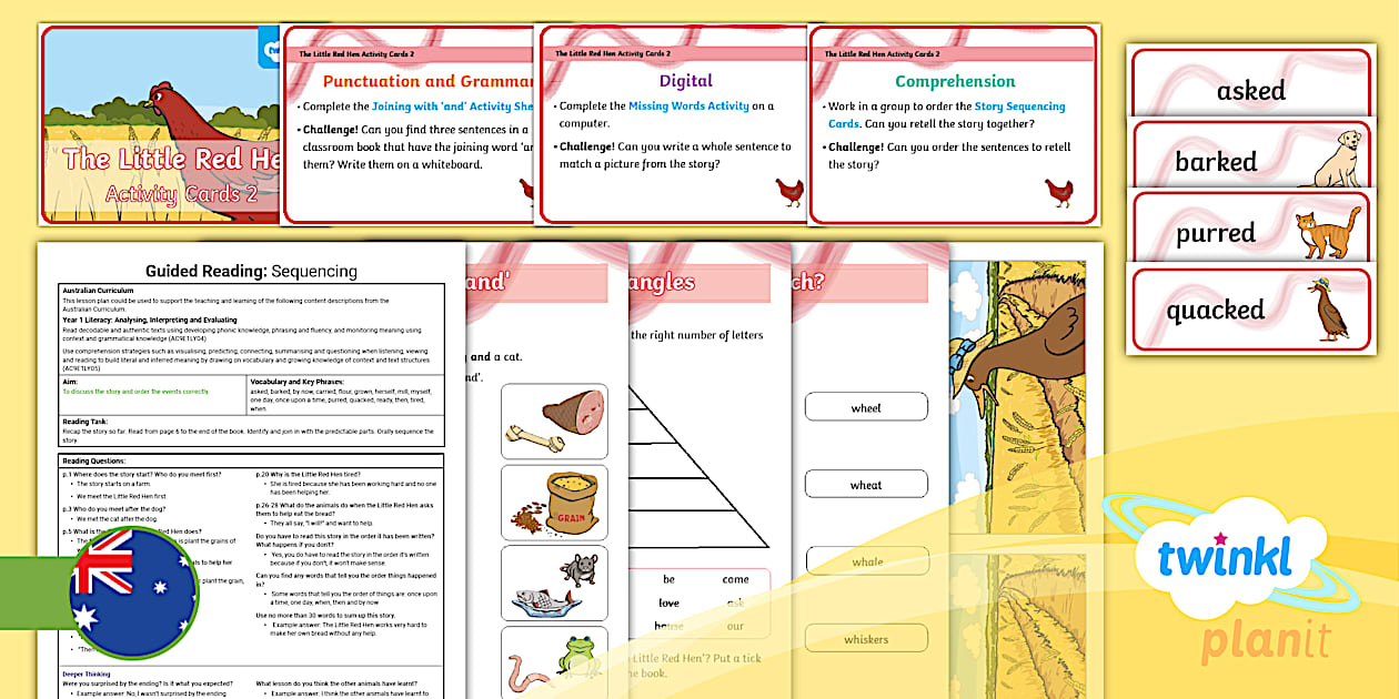Year 1 The Little Red Hen Guided Reading Session 2 - Twinkl
