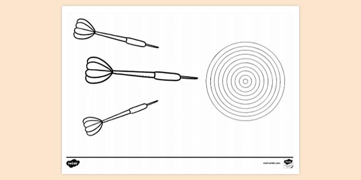 Darts Colouring | Colouring Sheets (teacher made) - Twinkl