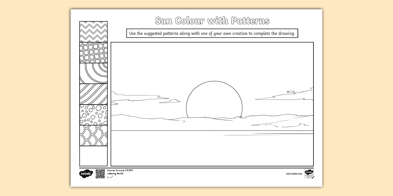 * NEW * Sun Colour with Patterns Activity - Twinkl